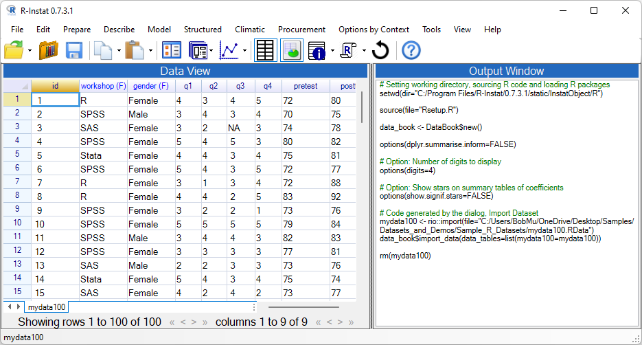 A Comparative Review Of The R Instat Gui For R R Bloggers