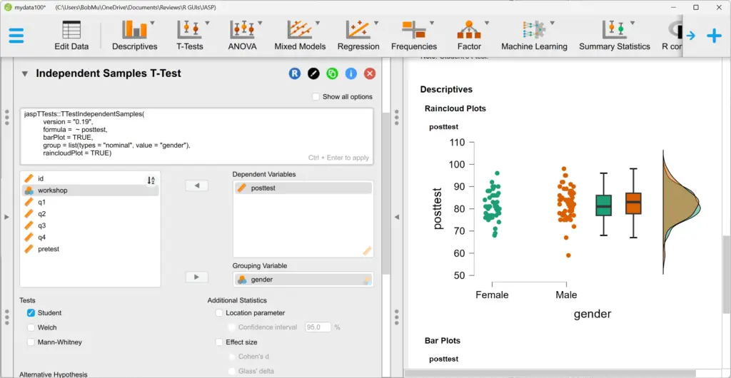 A Comparative Review of the JASP Statistical Software | r4stats.com